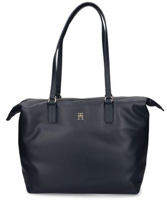 Tommy Hilfiger sac cabas &agrave; plaque logo - Bleu