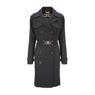 Elisabetta Franchi Femme, Manteaux, Noir, Taille: 42 FR Manteau Duster