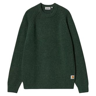 Carhartt Work in Progress Gesprenkelter Anglistic Sweater in Gr&uuml;n - - Knitwear - Herren - Gr&uuml;n - S