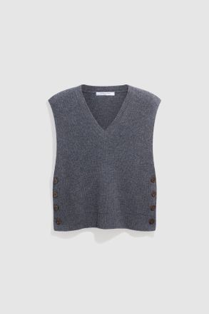 Gerard Darel Pull V sans manche en laine - RENIA - Gris moyen
