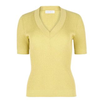 Nina Ricci Femme, Pulls, Jaune, Taille: 36 FR Haut Tricot Col V