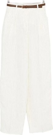 Max Mara Femme, Pantalons, Blanc, Taille: 40 FR Wide Pantalons