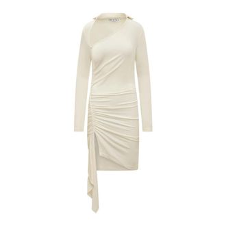 Off-white Asymmetrisches- gerafftes Minikleid - - Dresses - Damen - Wei&szlig; - M