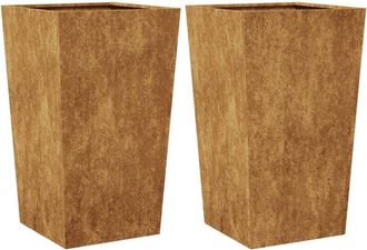 vidaXL Vidaxl - Jardini&egrave;res 2 pcs 45x45x75 cm acier r&eacute;sistant aux intemp&eacute;ries