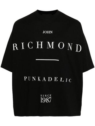 John Richmond t-shirt en coton &agrave; logo imprim&eacute; - Noir