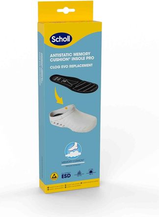 Scholl Solette Antistatiche PRO in Memory Cushion per Clog Evo Klassisch, Schwarz, 38/39 EU