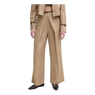 Isabelle Blanche Hose mit Schnallen-Detail und Faltenlegung - - Trousers - Damen - Beige - S