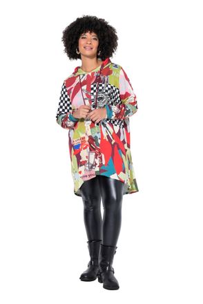 Angel Of Style Damen große Größen Übergrößen Plus Size Hoodie, Oversize Fit, Patchmuster, Kapuze Soft pink 54+ 845504516-54+