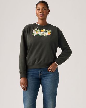 Levi's Everyday - Sweatshirts in Schwarz mit Rundhalsausschnitt, Farbverlauf und Print im Malbuch-Design