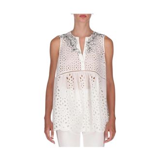 Ermanno Scervino &Auml;rmellose Shirteropizzo Bluse - - Blouses & Shirts - Damen - Wei&szlig; - M