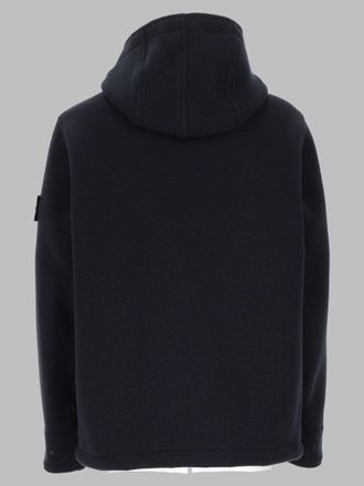 Stone Island Virgin Wool-Cashmere Blend Coat - Blue
