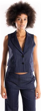 Marella Femme, Vestes, Bleu, Taille: 40 FR Veste Style Denim Bleu Foncé