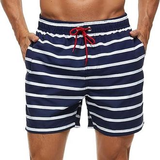 Generic Short de bain pour homme - Short de bain sec - Short de plage d&eacute;t&eacute; - Short de plage mignon avec poches - Short de bain haut, bleu marine, 6XL