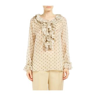 P.A.R.O.S.H. P.a.r.o.s.h., Femme, Blouses et Chemises, Brun, Taille: 40 FR Blouse Pallina