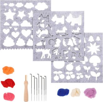 Supvox Wollfilz Applikationsform Satz mit Aufbewahrungsbox Robuste Selbstgemacht Filzschablonen für Handarbeiten Kleidung und Kinderbasteln
