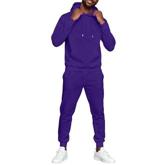 Generic Surv&ecirc;tement pour homme - Sweat &agrave; capuche et pantalon de jogging en coton m&eacute;lang&eacute; - Deux pi&egrave;ces - Surv&ecirc;tement de loisirs - Surv&ecirc;tement pour le quotidie