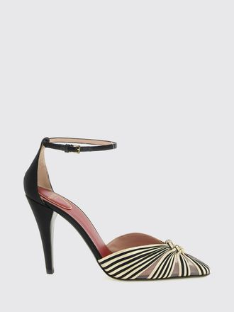 Valentino Garavani Escarpins ray&eacute;s en soie et viscose &agrave; talon aiguille