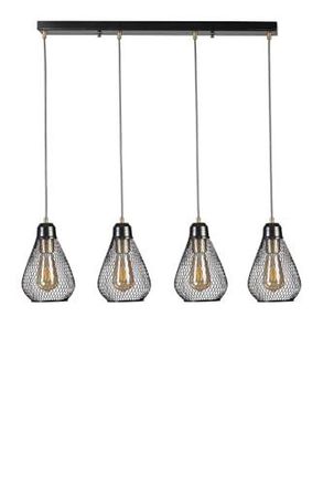 Opviq Elegant Black Chandelier, Metal Body, Adjustable Height 70 cm, Antique Coated Finish, E27 Socket Max 40W | Perfect for Modern Home D&eacute;cor