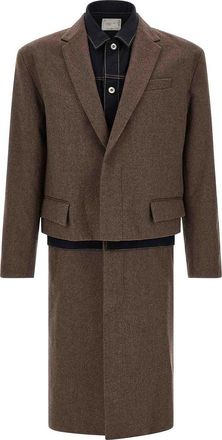 sacai Manteau Au Genou - Marron