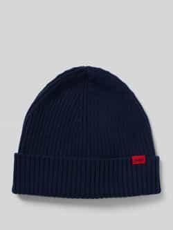 HUGO BOSS Beanie aus reiner gerippter Schurwolle Modell XOLA