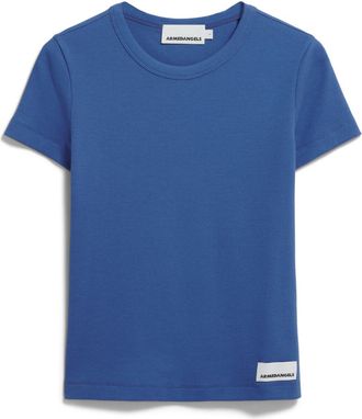 Armedangels Damen RIPP-T-Shirt aus Bio-Baumwoll Mix KARDAA Slim Fit Dark Morning