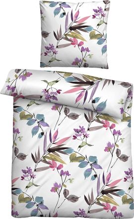 Biberna 0026175 Seersucker Bettw&auml;sche FR&Uuml;HLING Viola 1x 155x220 cm + 1x 80x80 cm