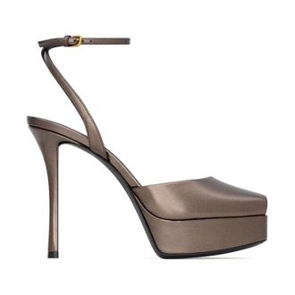Saint Laurent Scandale Schwarze Leder Umh&auml;ngetasche - - Shoes - Damen - Braun - 40 1/2 EU
