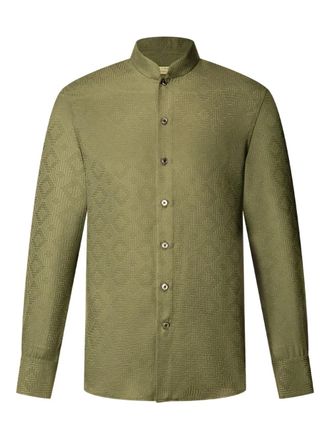 Shanghai Tang chemise en jacquard à manches longues - Vert