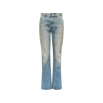 Maison Margiela Five-Pocket Back Patch Straight Leg Jeans - - Jeans - Damen - Blau - W25