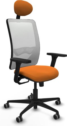 Piqueras y Crespo Gepolsterter Schreibtischstuhl Zulema mit 3D-Armlehnen, h&ouml;henverstellbarer Lendenwirbelst&uuml;tze und festem Kopfteil, ausgestattet mit 3 Positionen und S