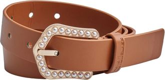Cavalli Femme, Accessoires, Brun, Taille: 85 CM Ceinture à boucle perlée