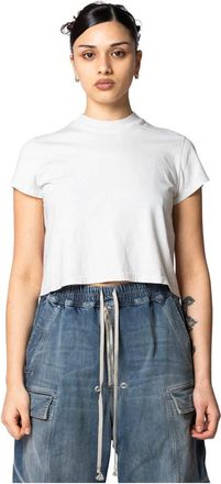 Rick Owens Femme, Tops, Blanc, Taille: 38 FR T-Shirt Cropped Small Level T