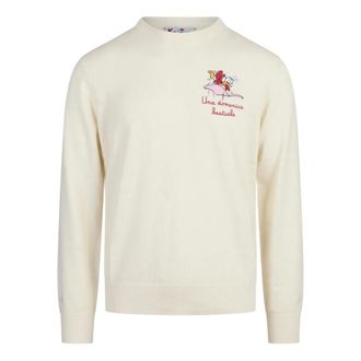 MC2 Saint Barth Pull Heron Light &agrave; col rond - Homme - Pulls - Blanc - Taille: L