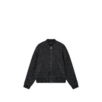 Emporio Armani Blouson col rond en laine m&eacute;lang&eacute;e