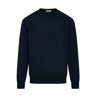 Aquascutum Strickpullover mit Rundhalsausschnitt - - Knitwear - Herren - Blau - 2XL