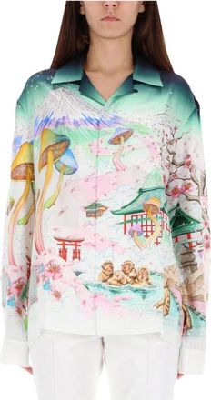 Casablanca Femme, Blouses et Chemises, Multicolore, Taille: 38 FR Chemise de Plage en M&eacute;lange de Soie