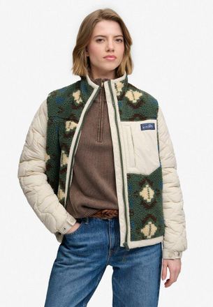 Superdry Fleecejacke FLEECE ONION QUILT HYBRID Kunstfaser, relaxed fit