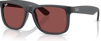Ray-Ban Justin Classic Sonnenbrillen Opalgrau Fassung Violett Glas 51-16