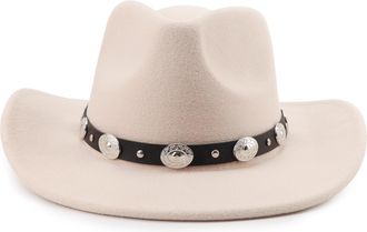 Dreshow Fedora-Hut mit breiter Krempe für Damen Gürtelschnalle Retro-Panama-Schlapphut