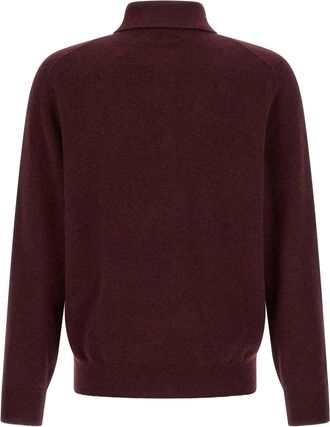 Brunello Cucinelli Cashmere Knit Polo Shirt - Burgundy