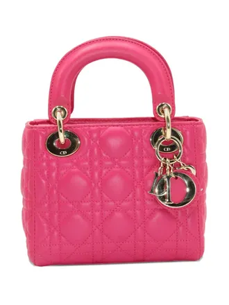 Dior mini sac port&eacute; &eacute;paule Lady Dior - Rose
