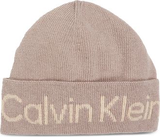 Calvin Klein Mütze Calvin Klein Logo Reverso Tonal Beanie K60K611151 Beige