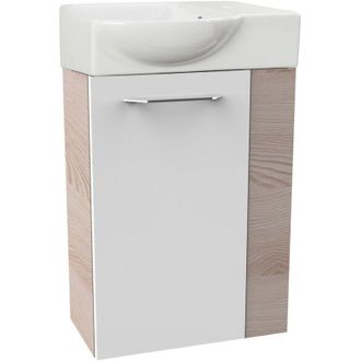 Fackelmann Set sbc - Front Weiß hochglanz - Korpus Alaska Esche