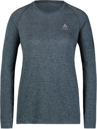 Odlo Essentials T-Shirt de Course à Manches Longues sans Coutures, Bleu, XL Femme