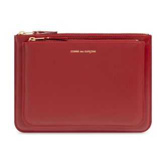 Comme Des Gar&ccedil;ons Leder Pochette - - Accessories - unisex - Rot - ONE SIZE