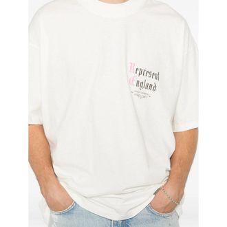 Represent Logo-Embroidered T-Shirt - White