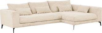 Studio Copenhagen home24 Ecksofa Beige Cordstoff Lola 313 x 85 x 172cm Longchair davorstehend rechts Modern