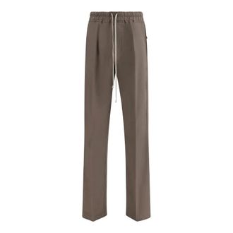Rick Owens Homme, Pantalons, Gris, Taille: S Pantalon Droit &agrave; Taille Cordon de Serrage