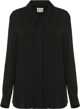 Khaite Femme, Blouses et Chemises, Noir, Taille: 36 FR Dorian Silk Shirt