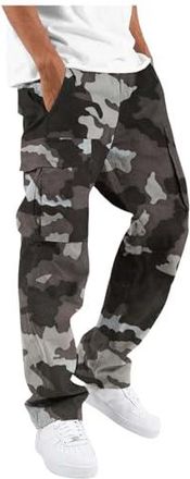 Generic Pantalon cargo pour homme UK Camo marche travail bas de surv&ecirc;tement homme ext&eacute;rieur arm&eacute;e combat militaire pantalon jambe droite tactique bas de joggi